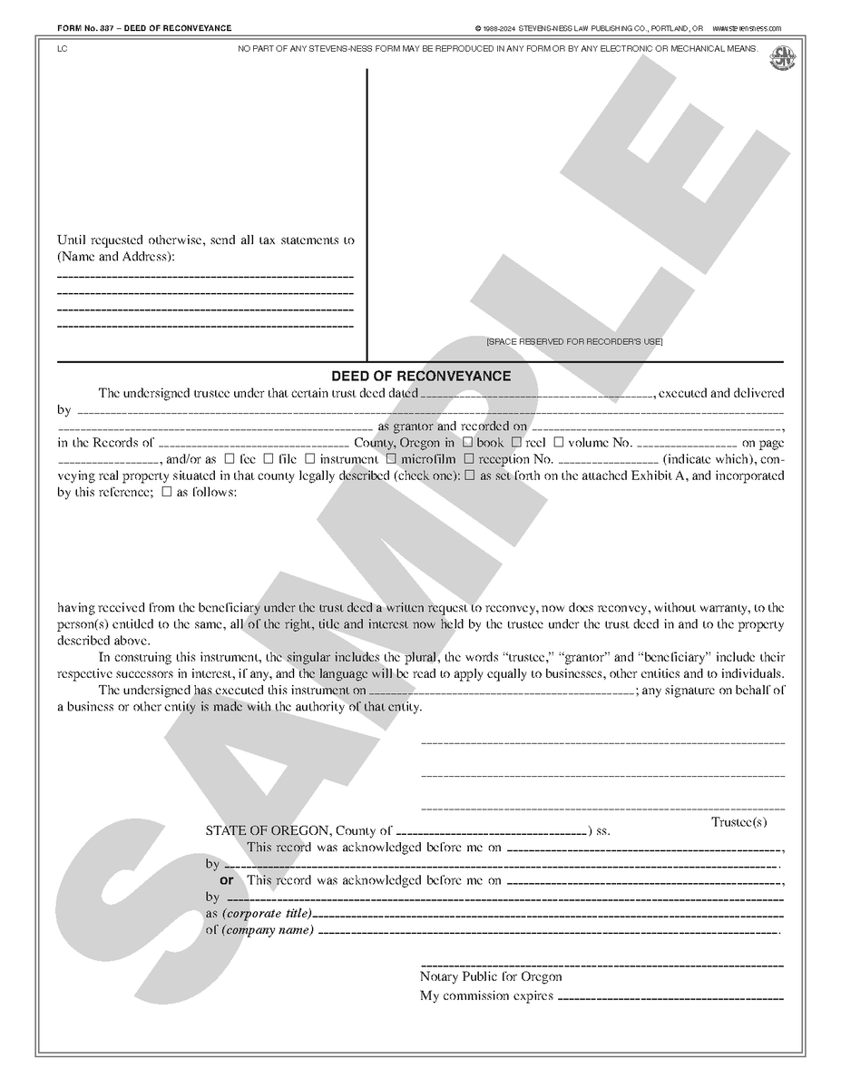 SN 887 Trustee's Deed of Reconveyance (OR) – Stevens-Ness Law ...